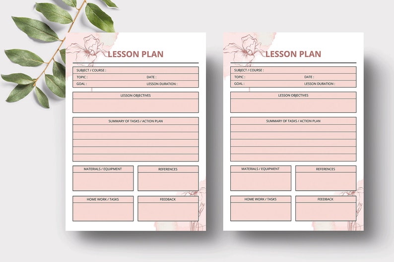 Lesson Plan Printable Template Lesson Planner Page A4 Size | Etsy