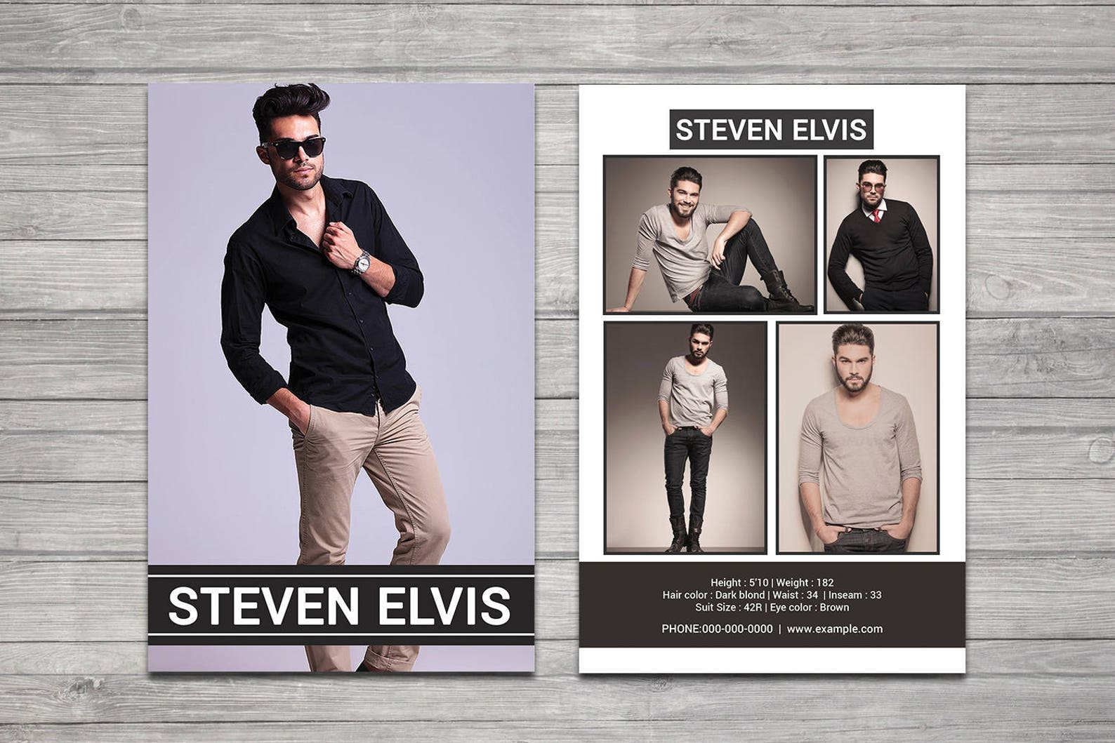 Professional Model Comp Card Template Modeling Comp Card | Etsy