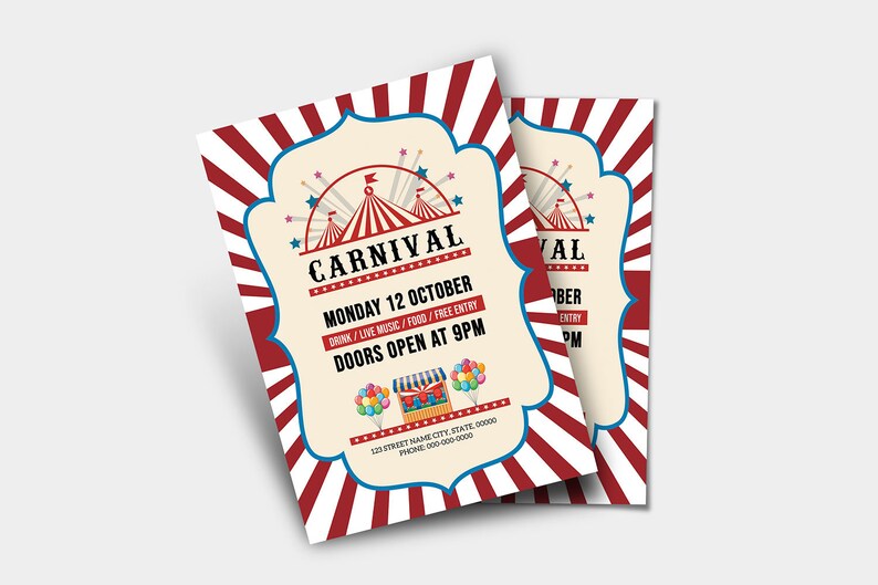 Carnival Flyer Template Carnival Fun Fair Flyer MS Word and - Etsy