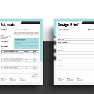 Estimate & Brief , Printable Photoshop and MS Word Template Instant ...