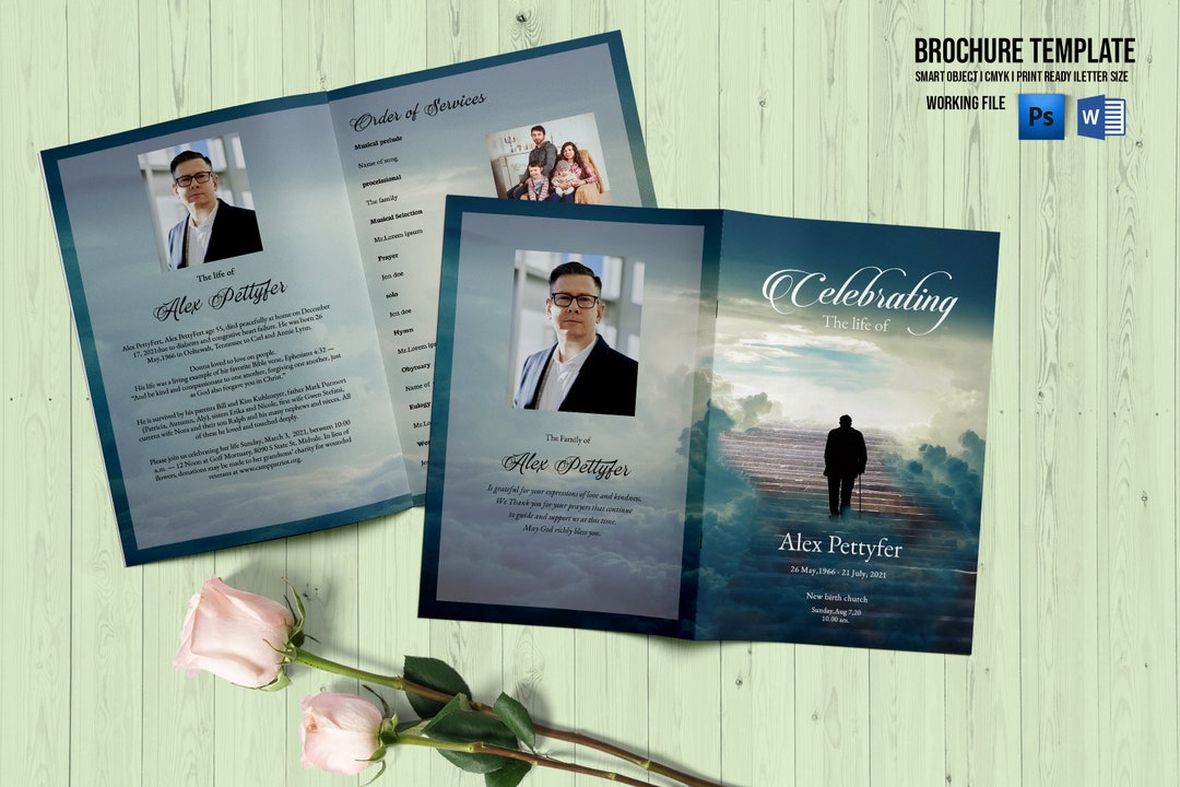 HEAVEN Funeral Program Template Obituary Template Memorial - Etsy