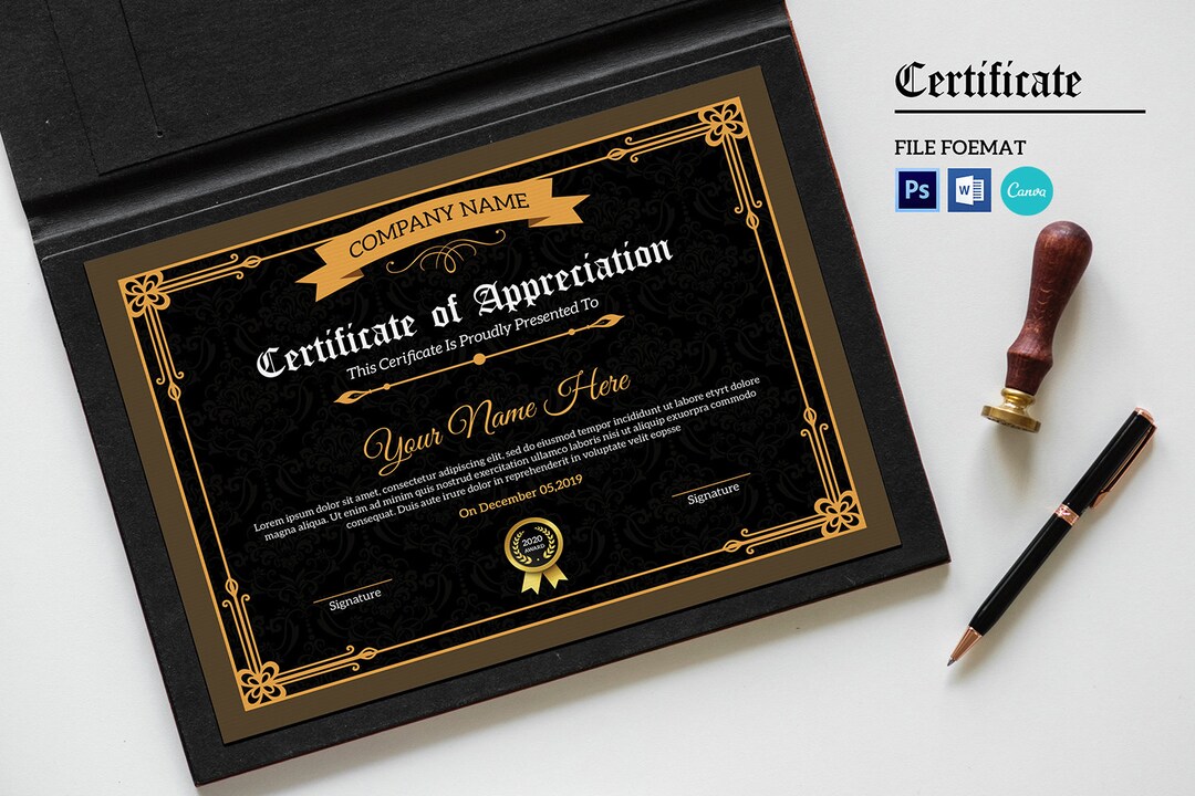 Printable Certificate of Appreciation Template (photoshop, Word, Canva ...