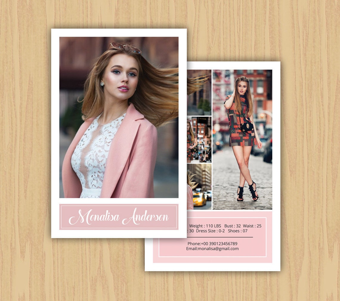 Fashion Model Comp Card Template Modeling Comp Card MS | Etsy