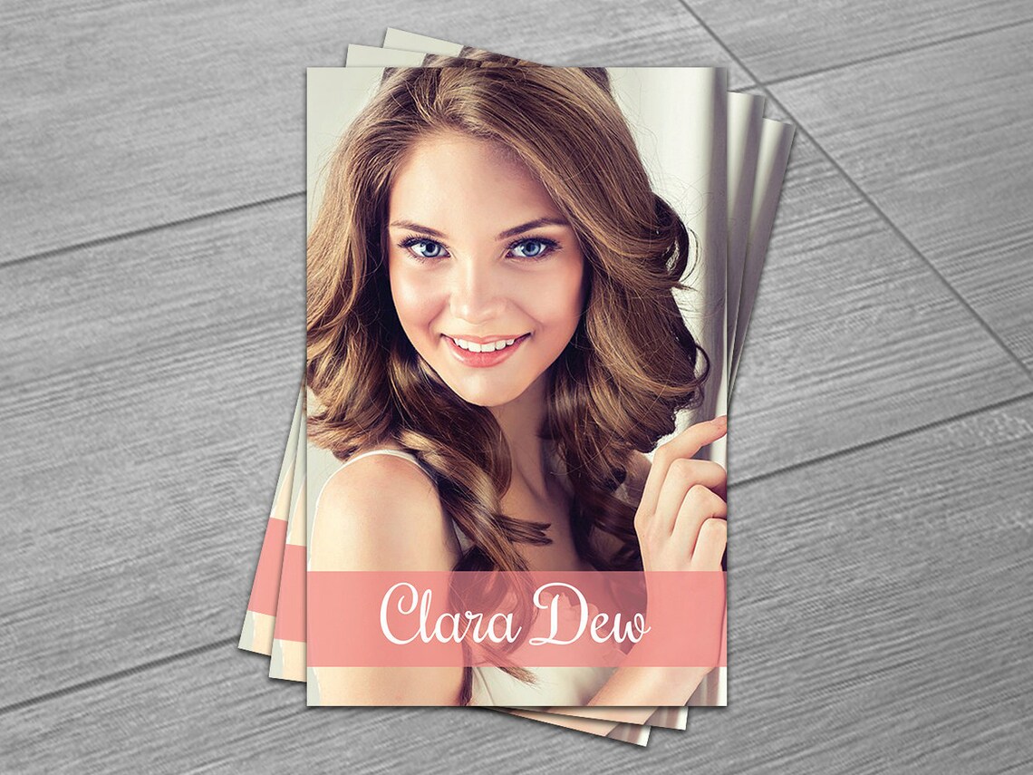 Modeling Comp Card Template Fashion Model Card Microsoft | Etsy