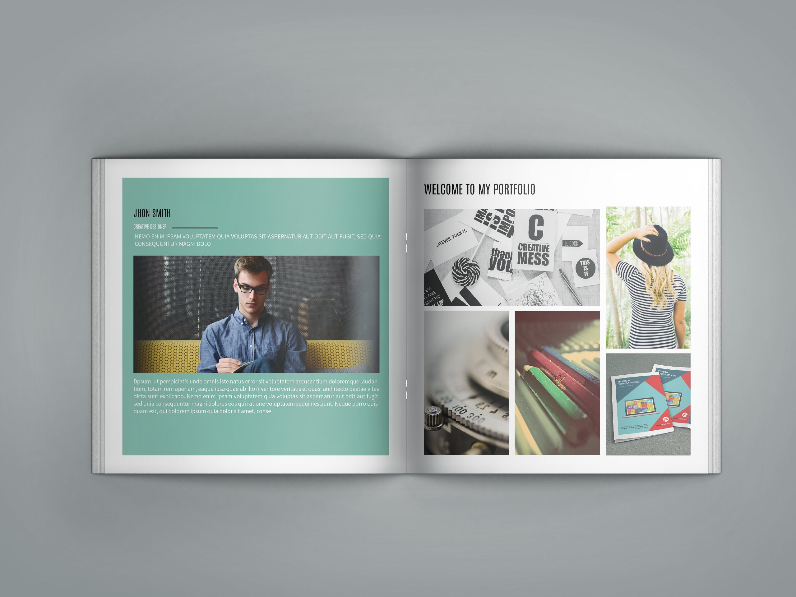 Multipurpose Square Portfolio Template Design Portfolio - Etsy
