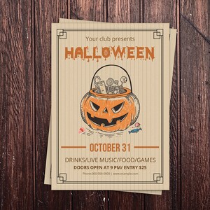 Diy Halloween Party Invitation Template Printable Halloween Party Flyer ...