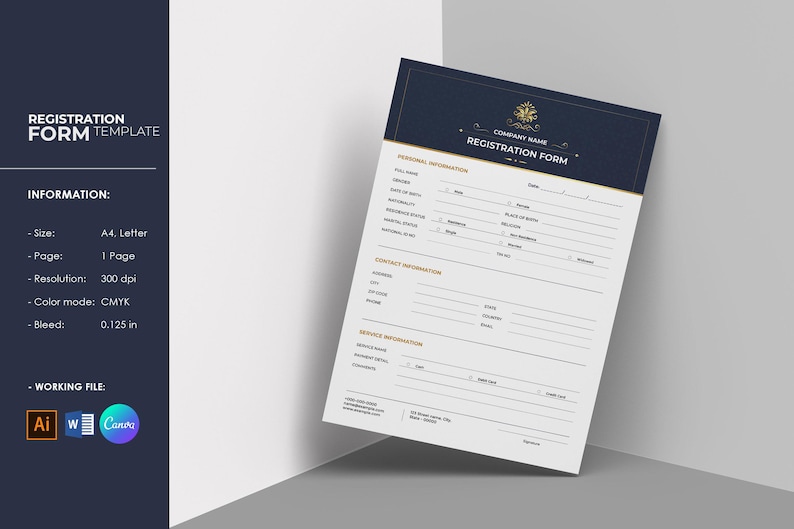 Editable Registration Form Template: Business Membership Application ...