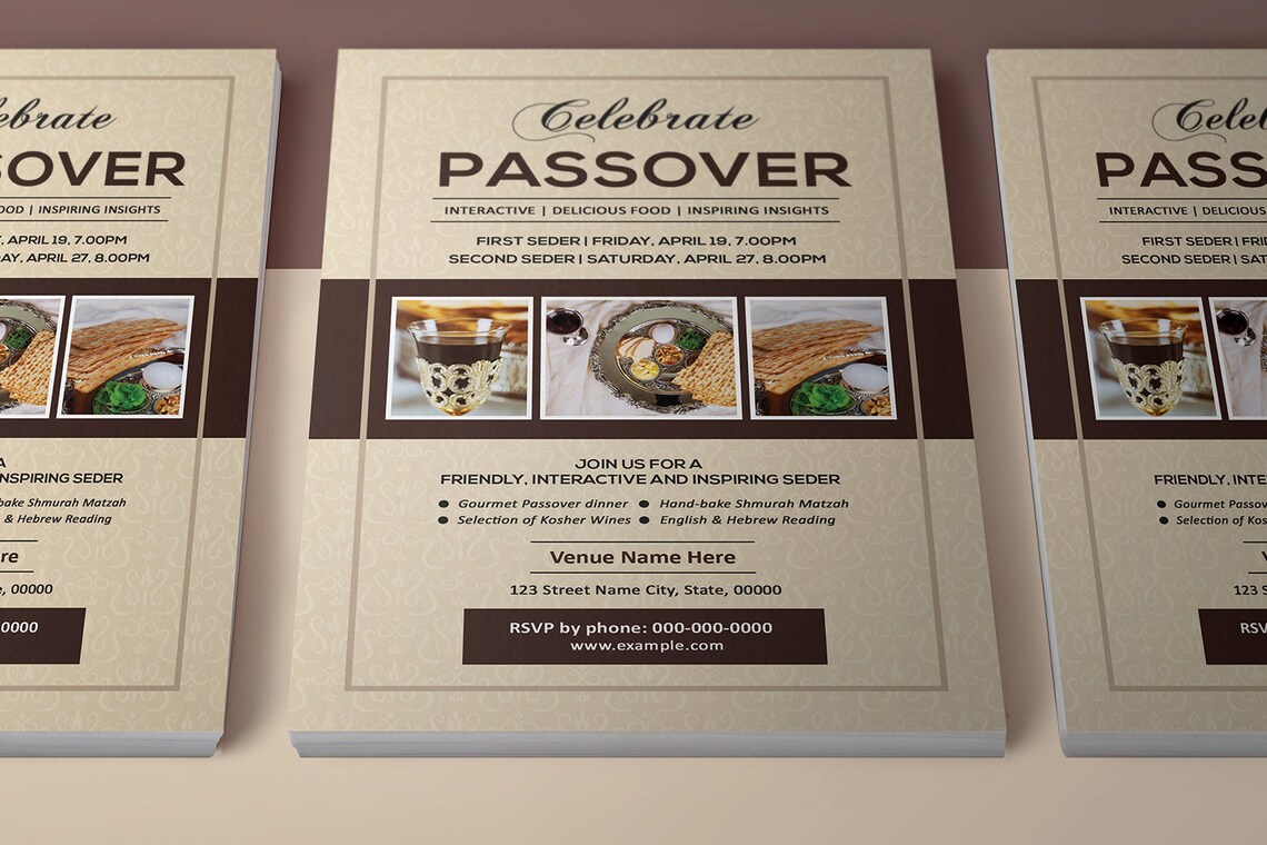 Printable Passover Flyer Template Photoshop and MS Word - Etsy