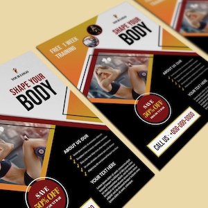 Custom Fitness Club Flyer Template: Gym Promotion (PSD, MS Word ...