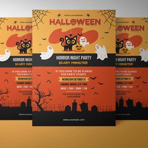 Halloween Party Invitation Template Printable Halloween Party Flyer ...