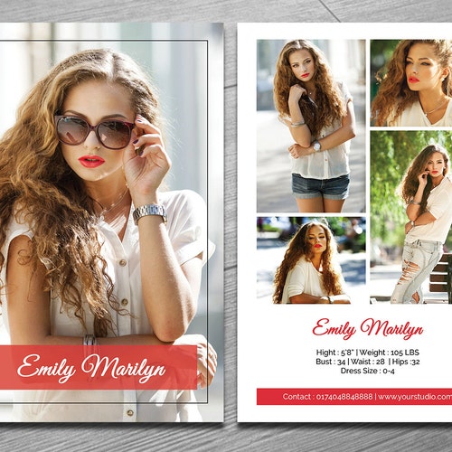 Model Comp Card Template Fashion Modeling Comp Card - Etsy