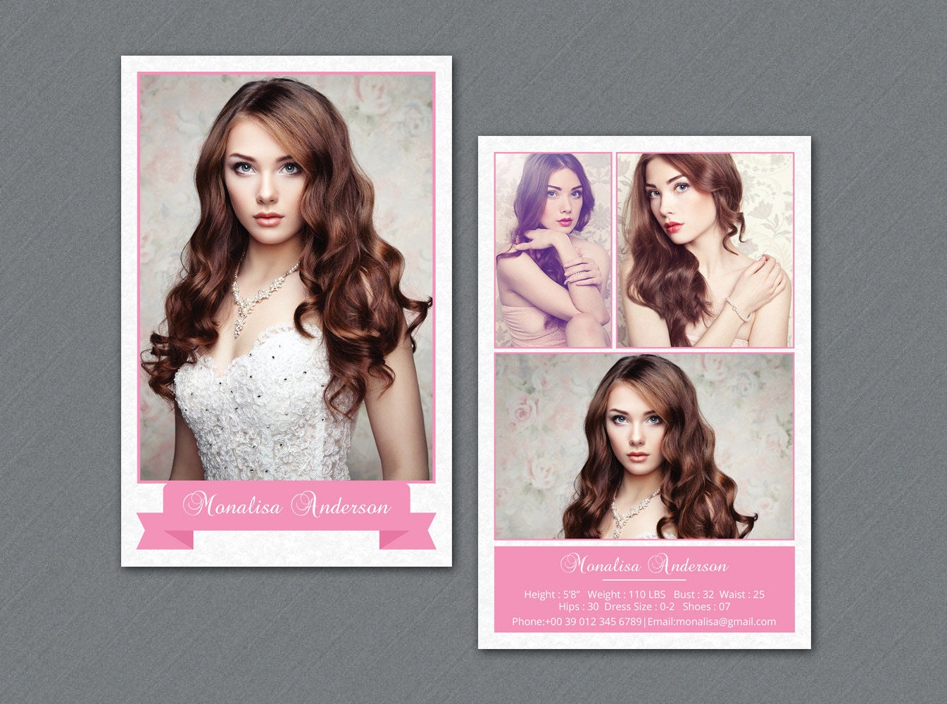 Modeling Comp Card Template | Model Composite Sed Card | Photoshop & Ms ...