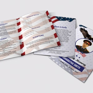 Funeral Program Template for Military Army Memorial Program Template MS ...