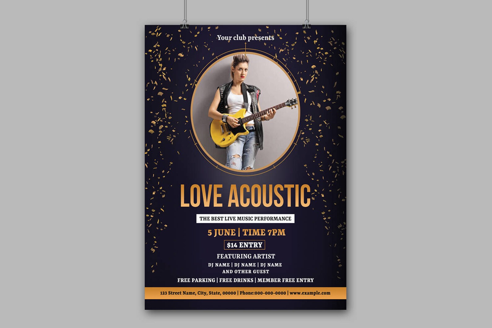 Acoustic Flyer Music Party Flyer Template Ms Word and - Etsy