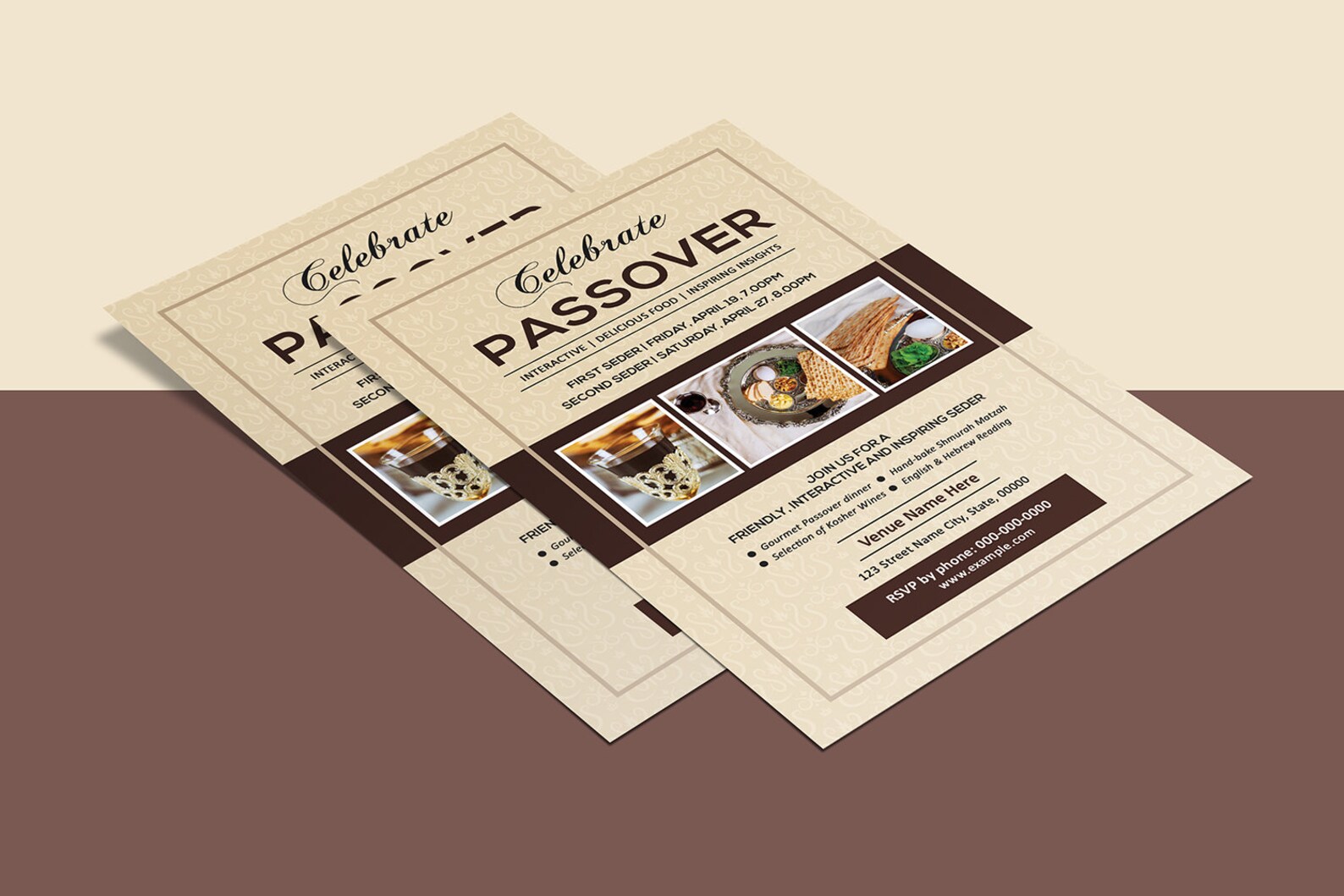 Printable Passover Flyer Template Photoshop and MS Word - Etsy