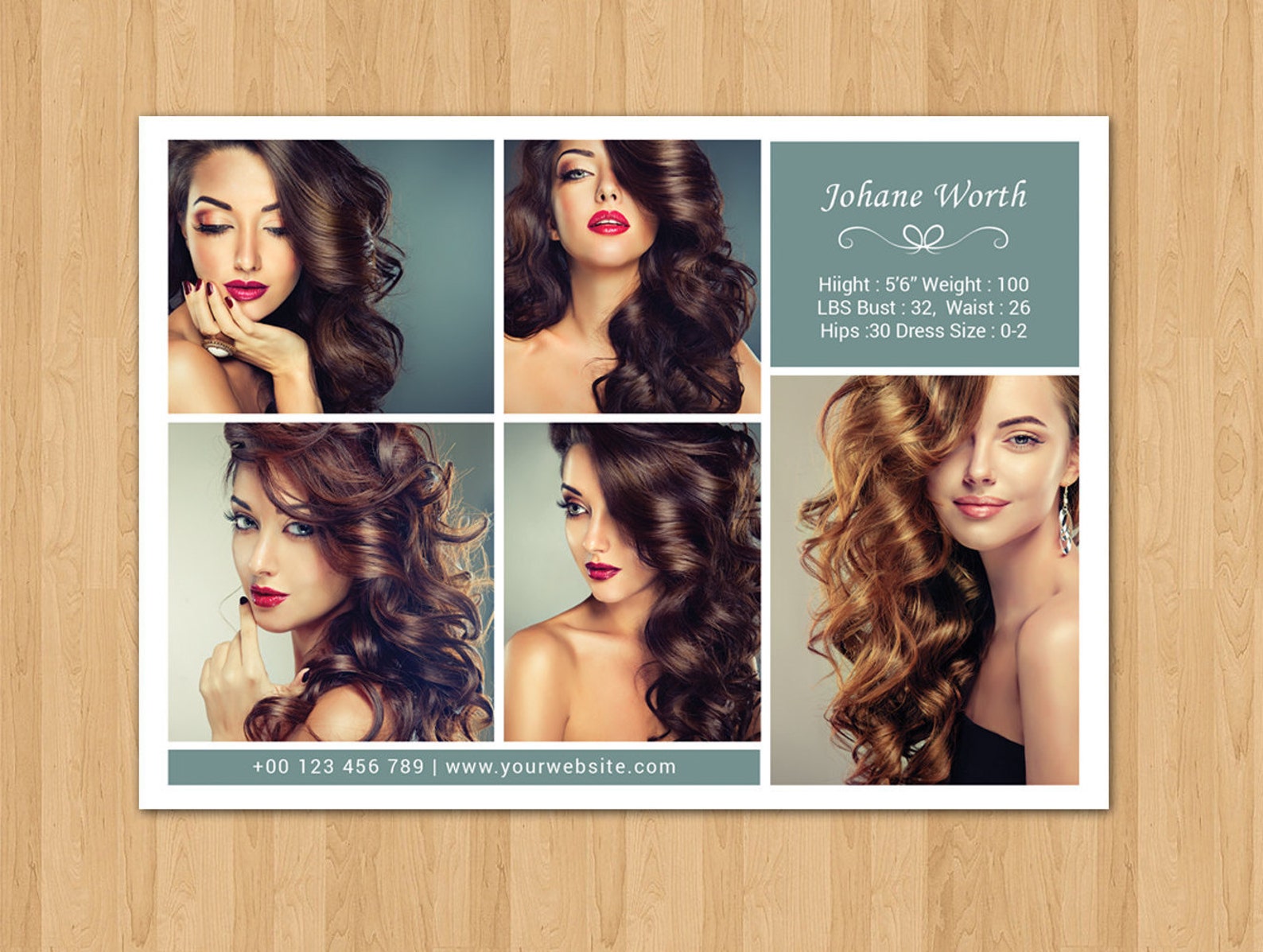 Fashion Model Comp Card Template Modeling Comp Card - Etsy