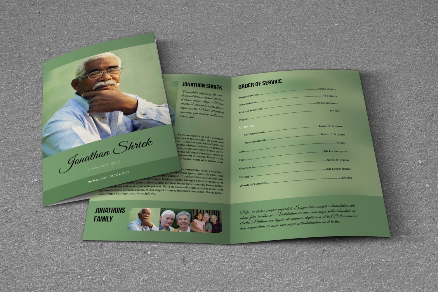 Printable Funeral Program Template Obituary Program Template | Etsy