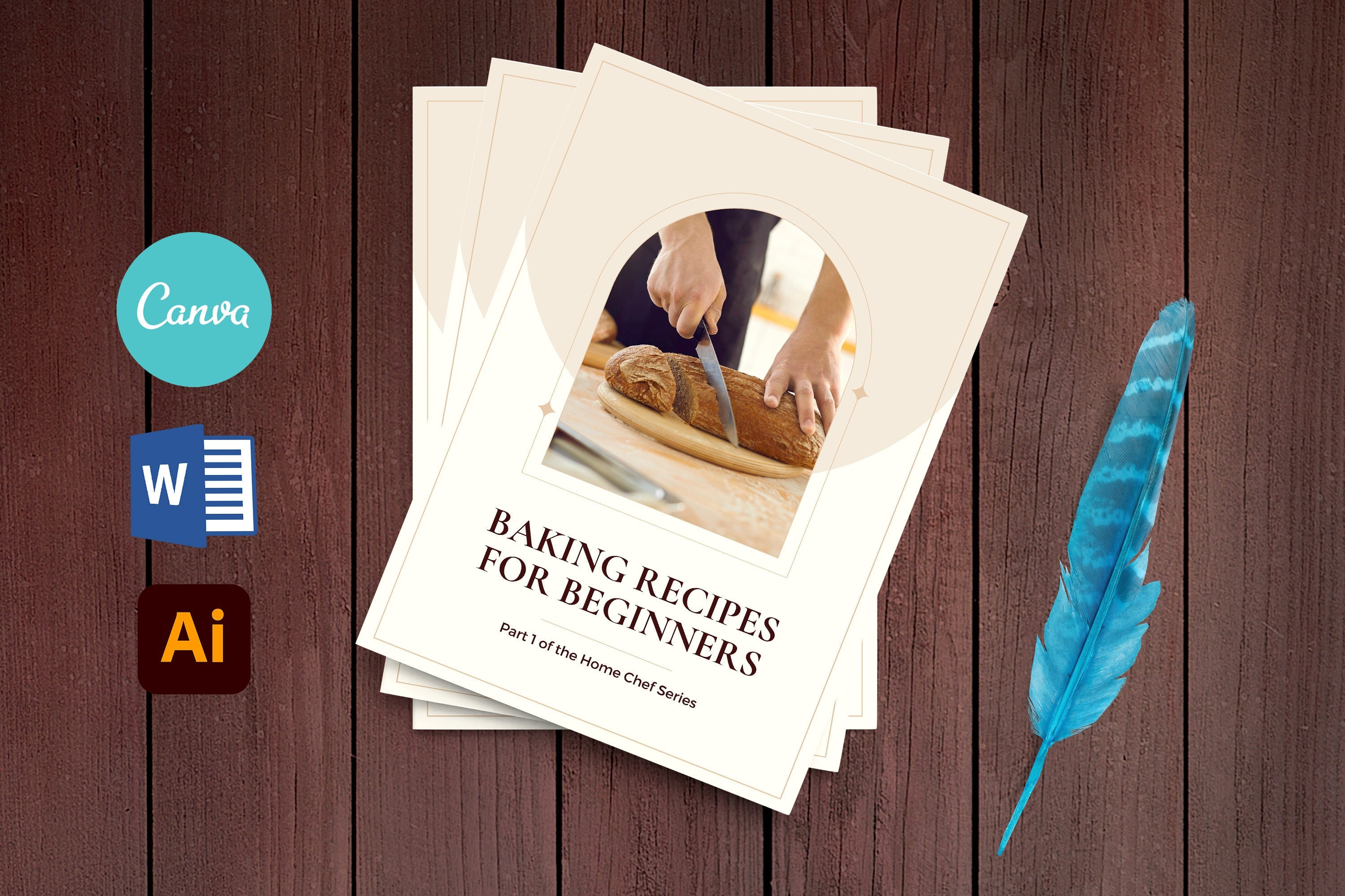 Recipe Book Template Printable Cookbook Template Canva Ms - Etsy
