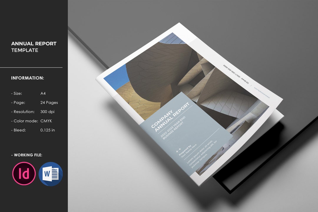 Printable Annual Report Template , A4 Business Report, Business ...