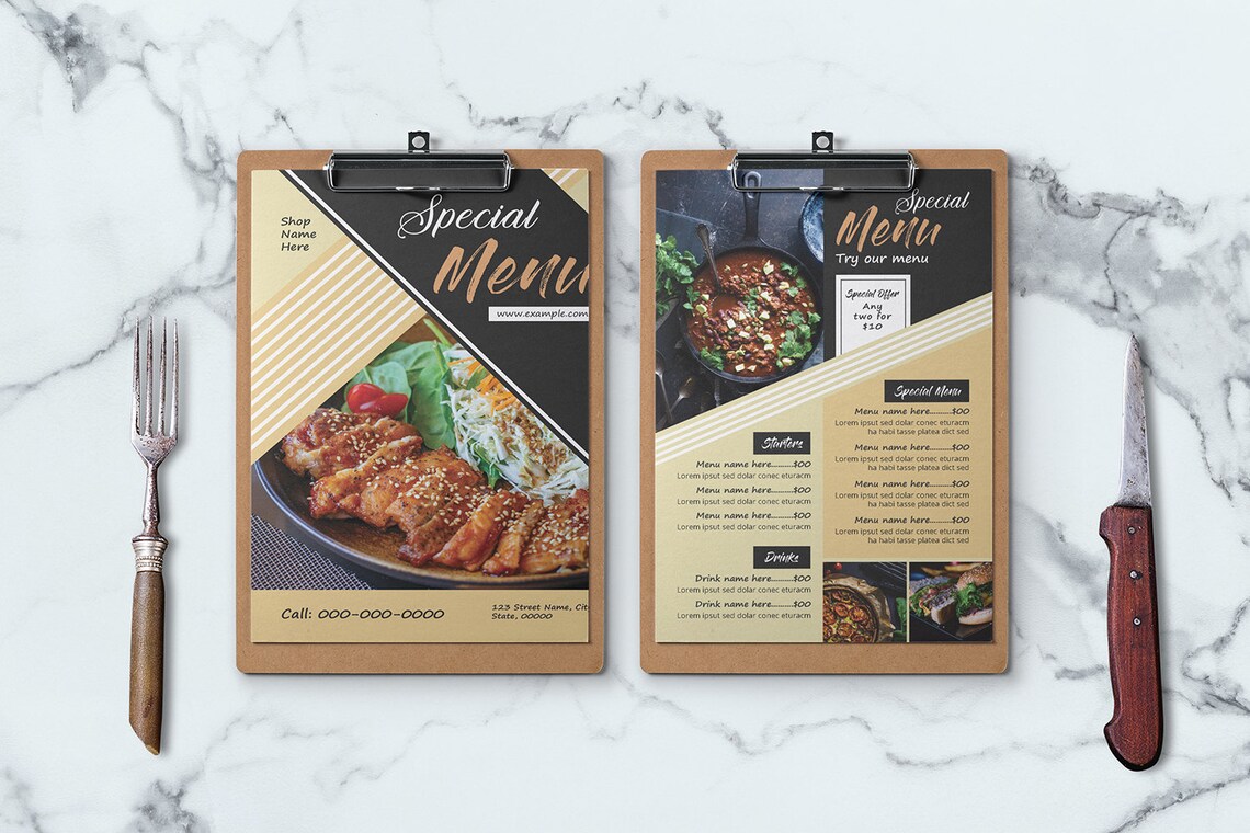 Restaurant Flyer | Food Menu Flyer Template | Printable Menu Flyer ...