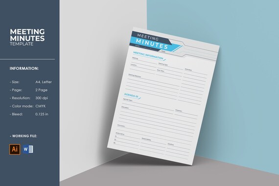 Meeting Minutes Template Meeting Tracker Meeting Agenda - Etsy