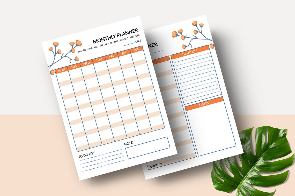Planner Template Monthly Planner 2020 Weekly Planner - Etsy