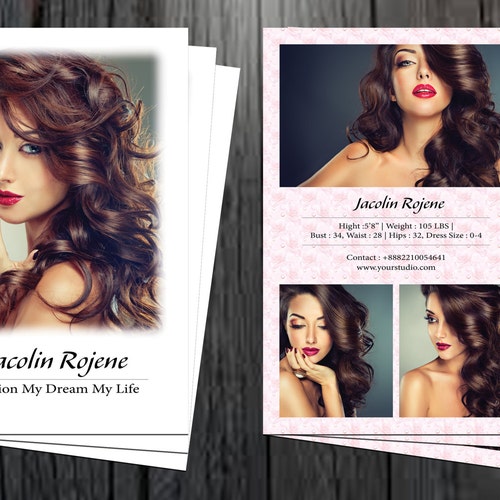 Modeling Comp Card MS Word Template Modeling Agency Model - Etsy Canada