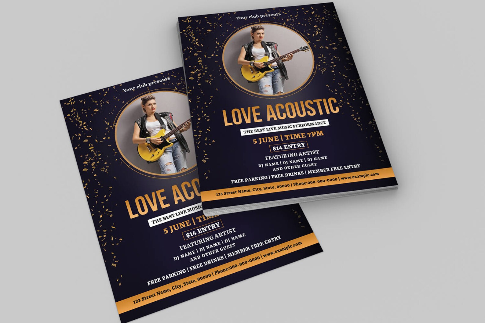 Acoustic Flyer Music Party Flyer Template Ms Word and - Etsy