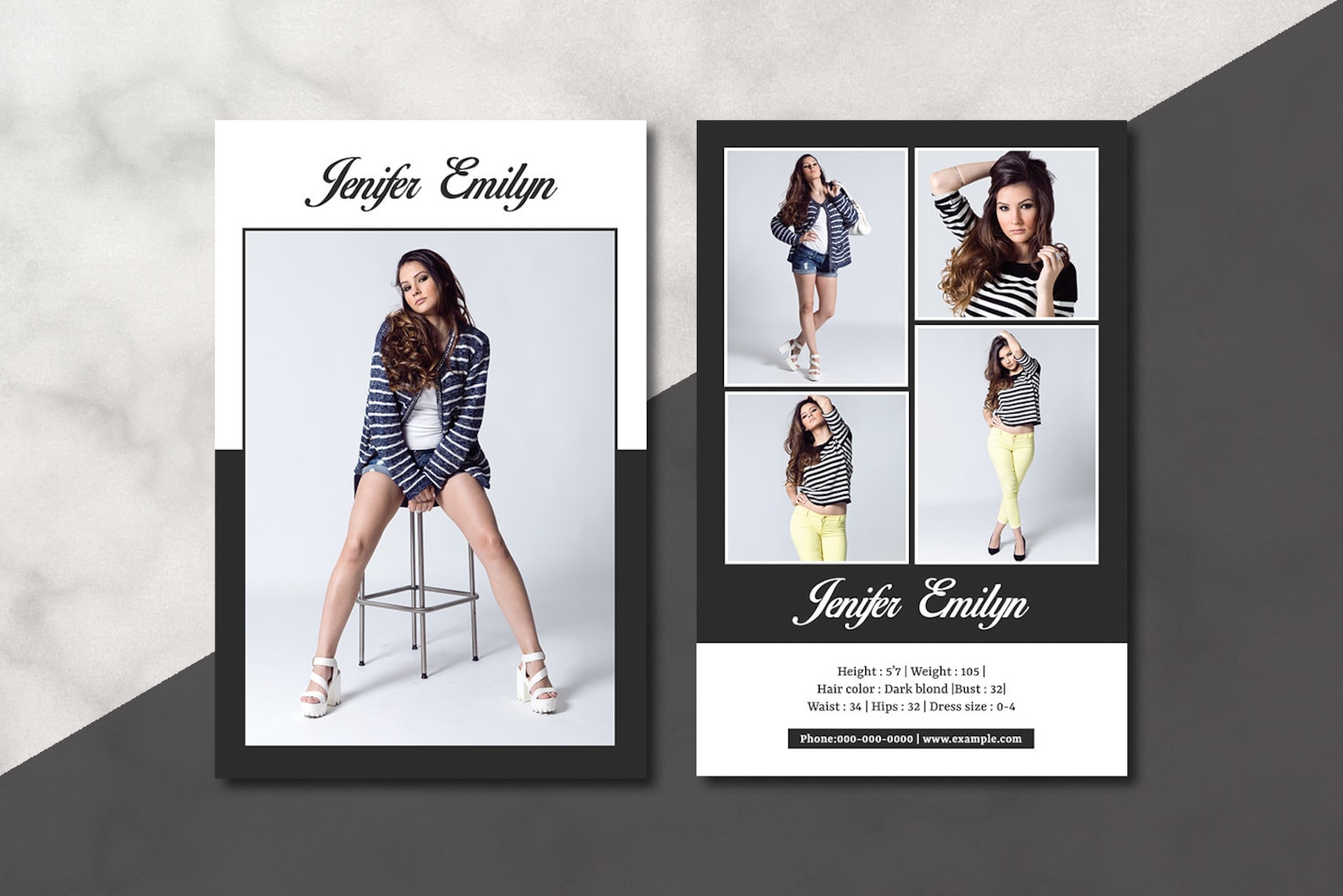 Model Comp Card Template Fashion Modeling Comp Card | Etsy