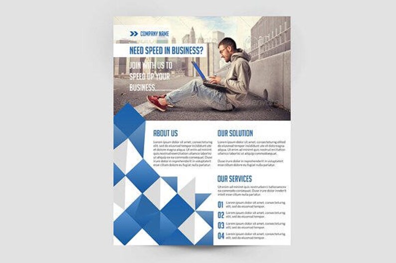 Modello di volantino aziendale: MS Word e Photoshop (download immediato ...