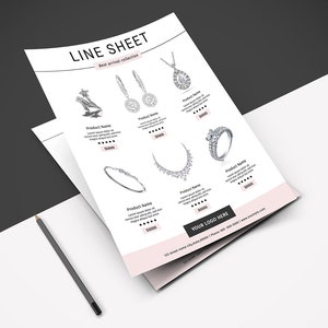 Line Sheet Flyer Template Wholesale Product Catalog Product Sales Sheet ...