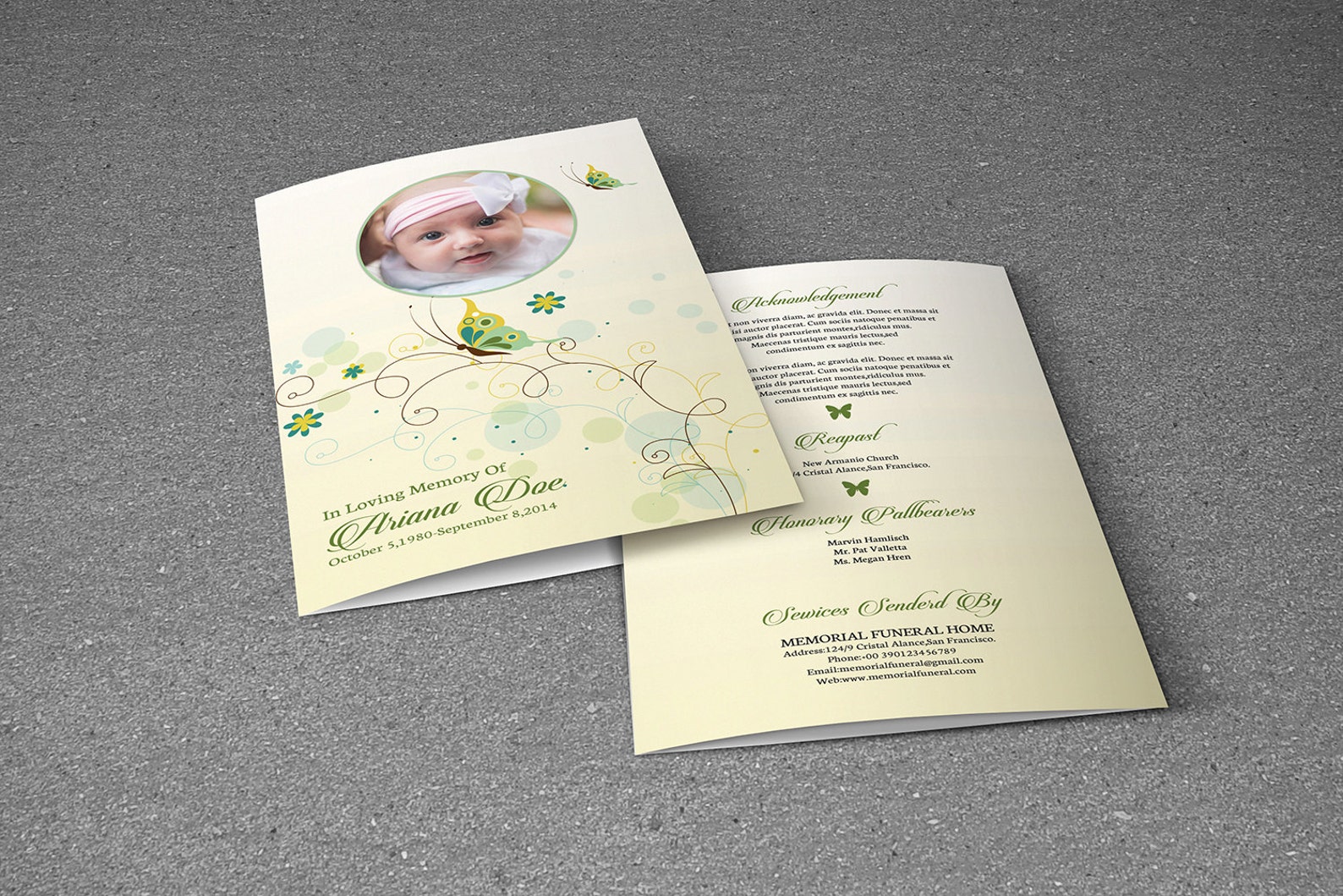 Printable Funeral Program Template Child Funeral - Etsy