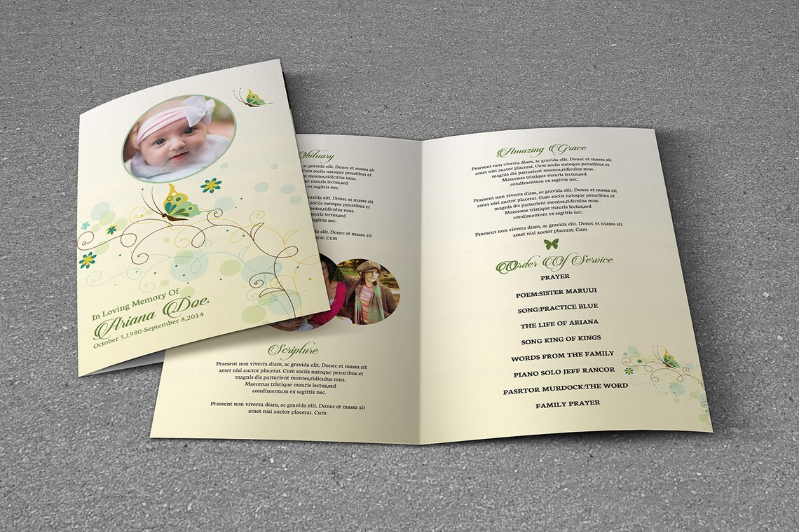 Printable Funeral Program Template Child funeral | Etsy