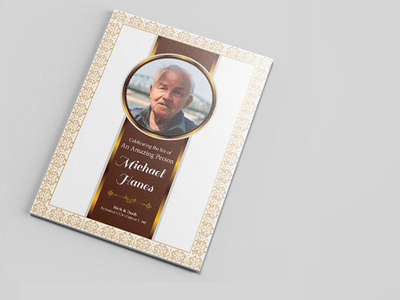 8 Pages Funeral Program Template Funeral Booklet Template - Etsy