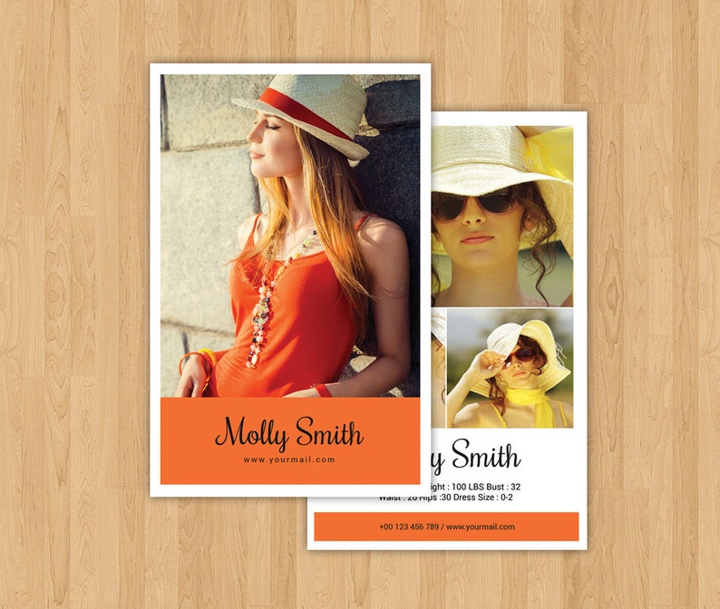 Modeling Comp Card Template Model Comp Card MS Word - Etsy