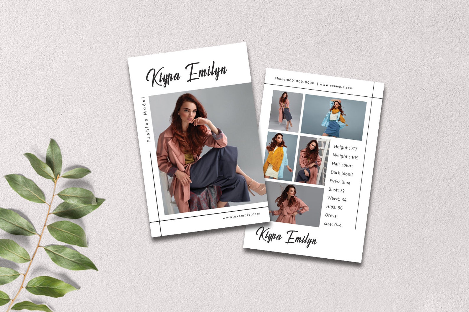 Comp Card Template Fashion Model Comp Card Modeling | Etsy