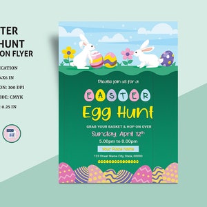 Printable Easter Party Flyer Easter Egg Hunt Invitation Template ...