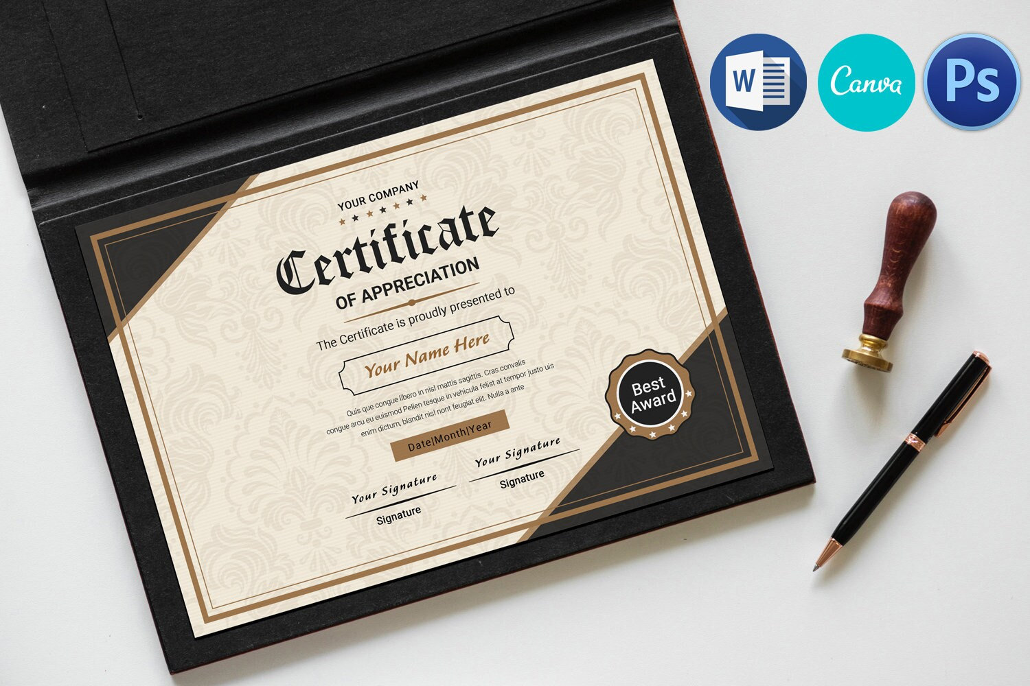 Certificate Photoshop Template