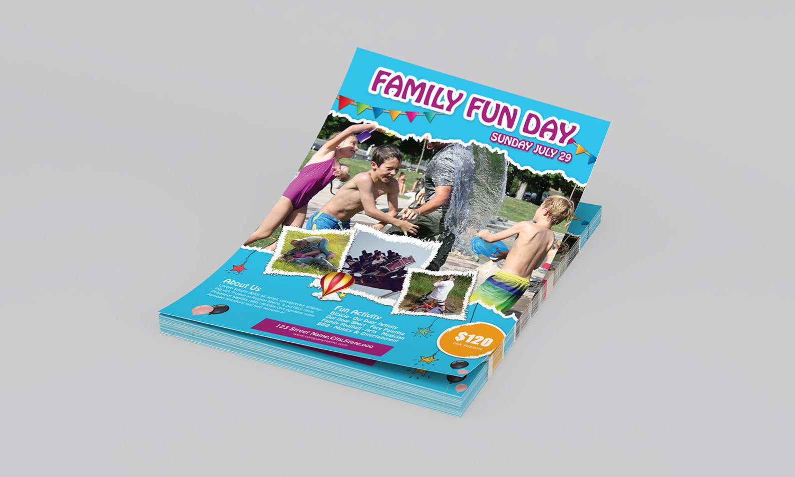 Family Fun Day Flyer Template Family Picnic Event Flyer, Photoshop and ...