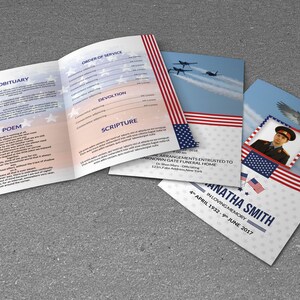 Military Army Funeral Program Template Memorial Program Template MS ...