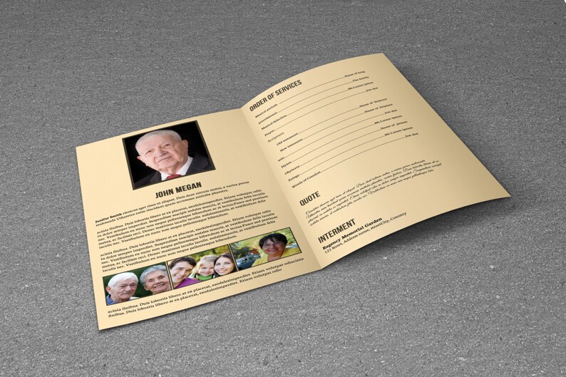 Funeral Program Template Obituary Program Template - Etsy