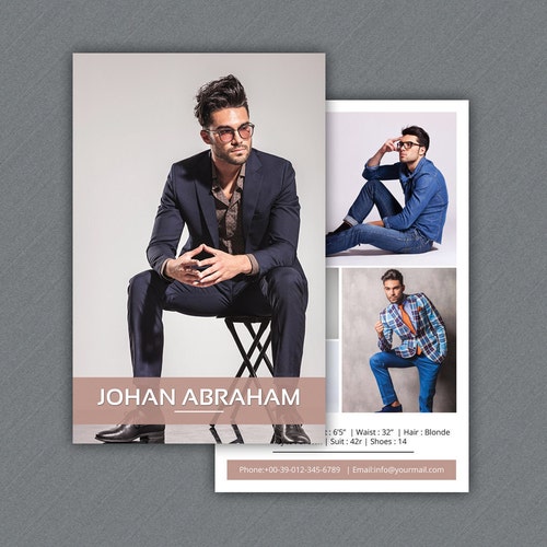 Model Comp Card Template Fashion Modeling Comp Card - Etsy