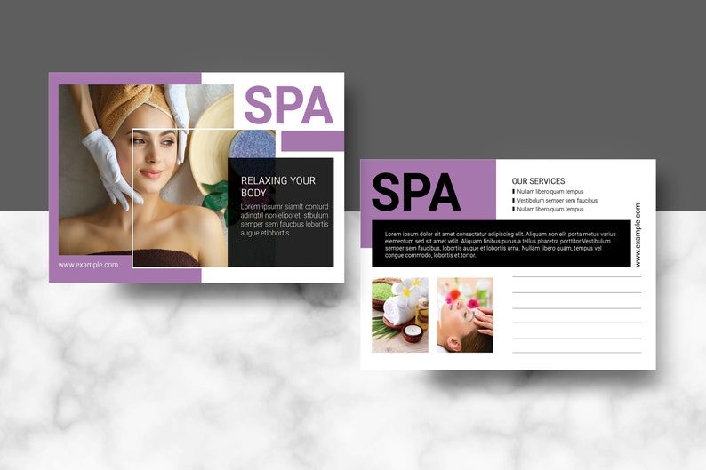 Beauty and Spa Postcard Template Hair & Beauty Care Salon - Etsy