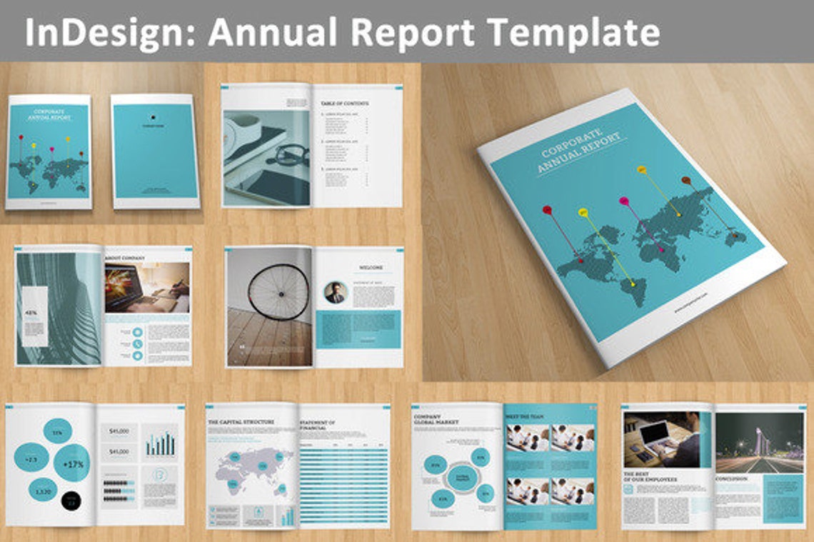 Modèle de rapport annuel InDesign 16 pages V01 - Etsy France