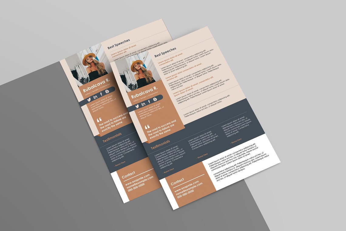 Speaker One Sheet Template Printable Speaker Sheet A4 & Us - Etsy