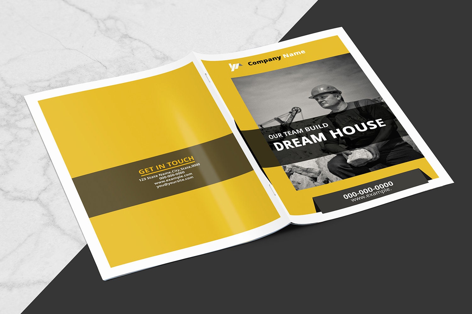 Construction Company Brochure Template Photoshop Template - Etsy