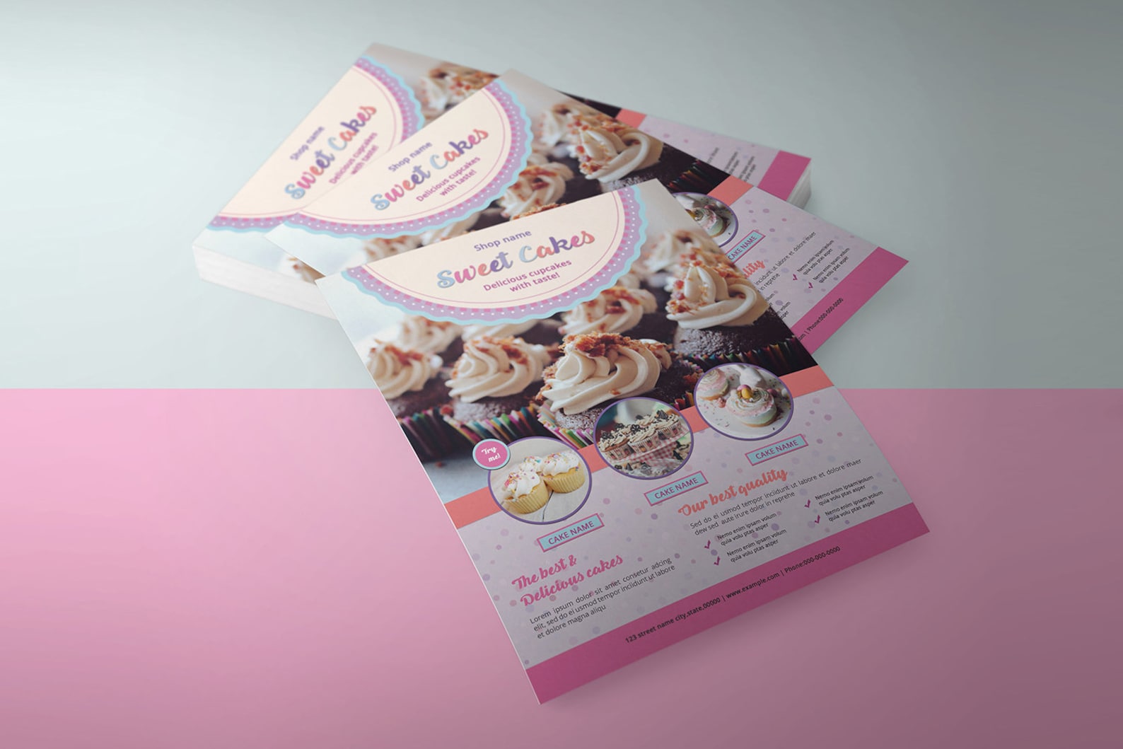 Cake Shop Flyer Template MS Word & Photoshop Template - Etsy