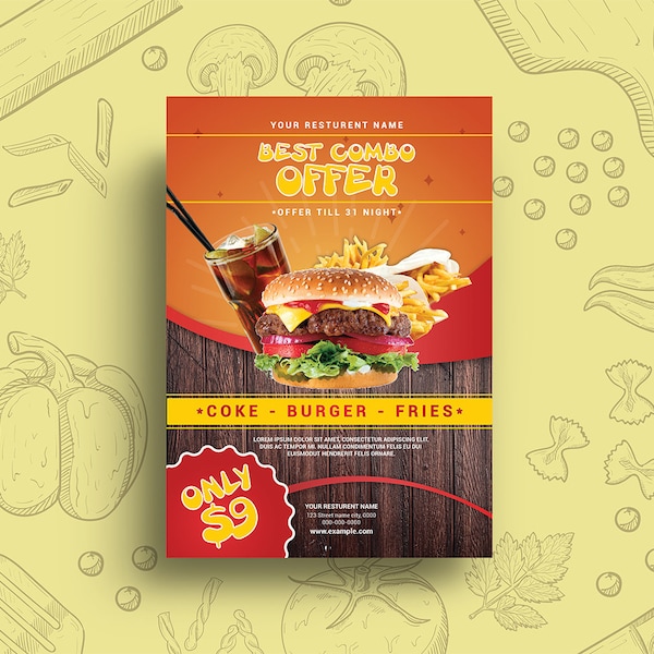 Photoshop Restaurant Menu - Etsy