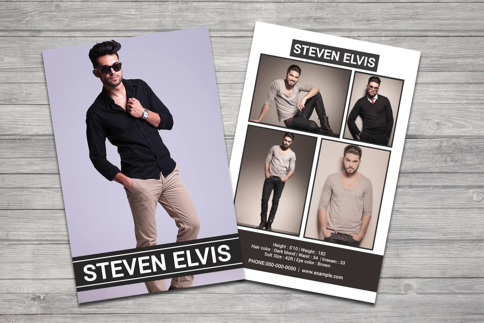 Professional Model Comp Card Template Modeling Comp Card | Etsy