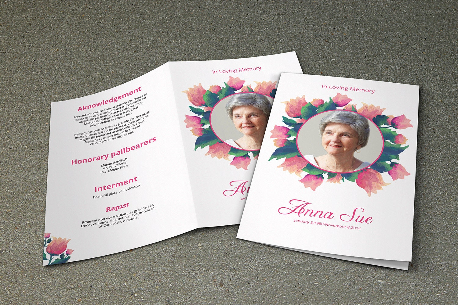 Printable Funeral Program Template Word Obituary Template - Etsy